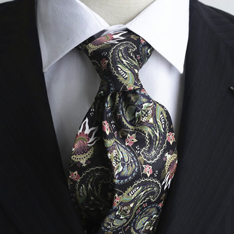 Men's Dark Green Fantastic Paisley Printed Necktie – uk.floraltrip