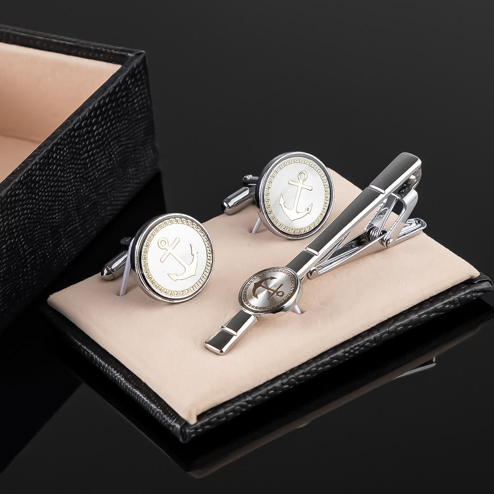 Anchor Tie Bar Cufflinks Set For Wedding Suit – uk.floraltrip